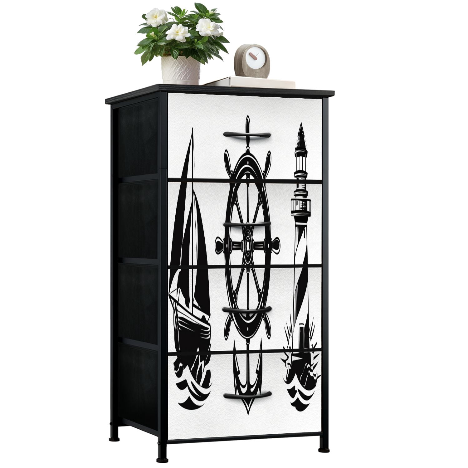 Beach Dresser for Bedroom with 4 Storage Drawers Beach Nautical ...