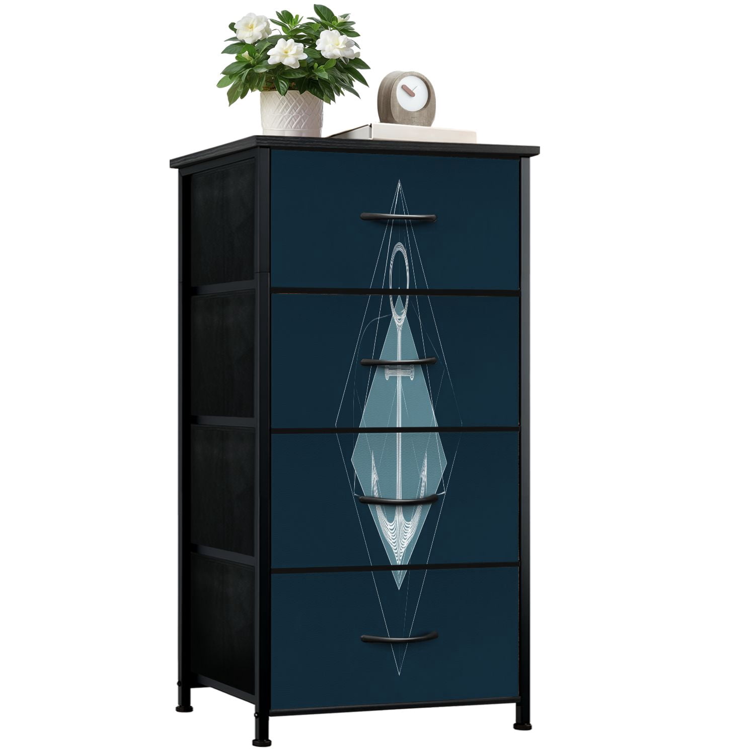 Beach Dresser for Bedroom with 4 Storage Drawers Nautical Coastal Beach ...