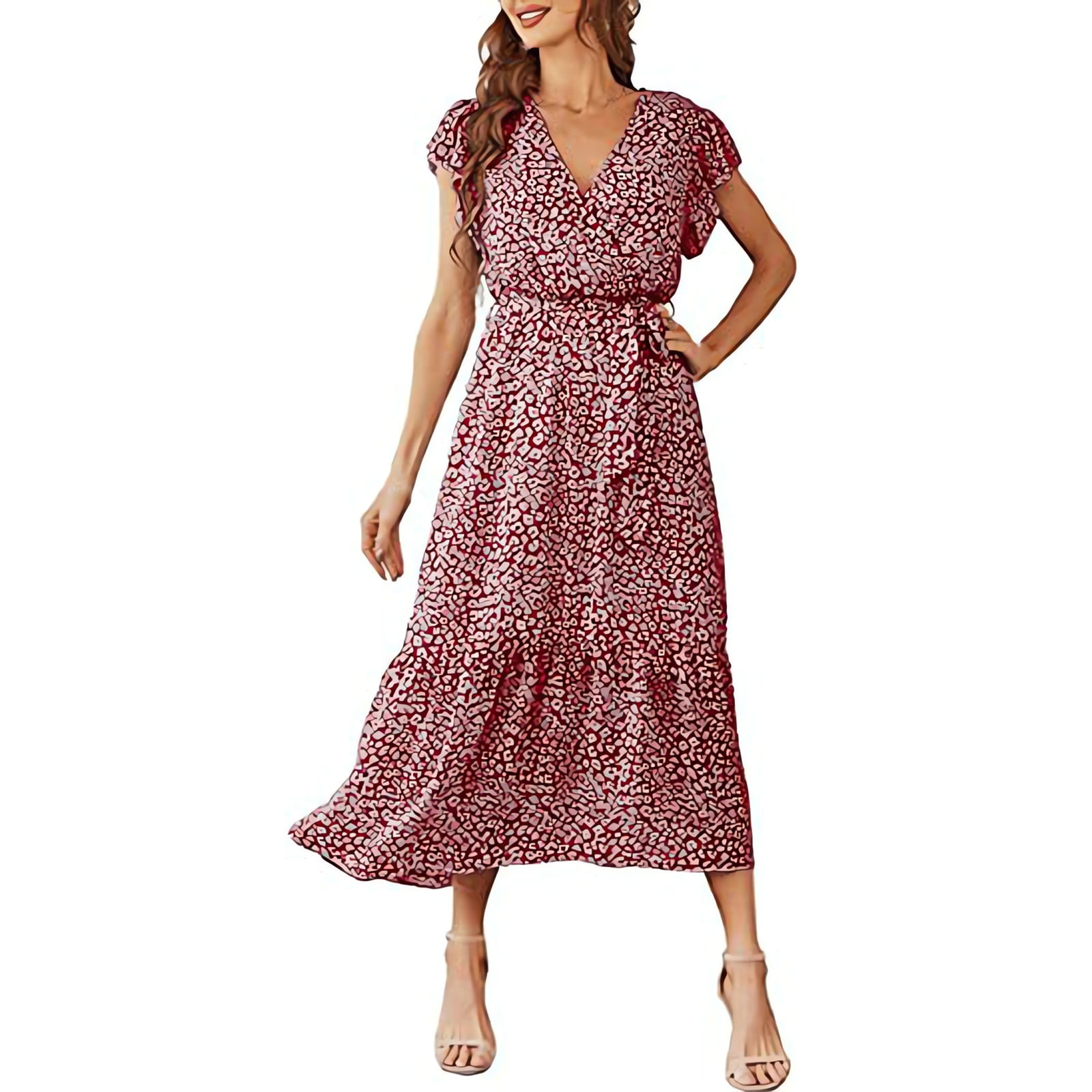 Beach Dresses For Women, Wedding Guest Easter Dresses Smocked V Neck ...