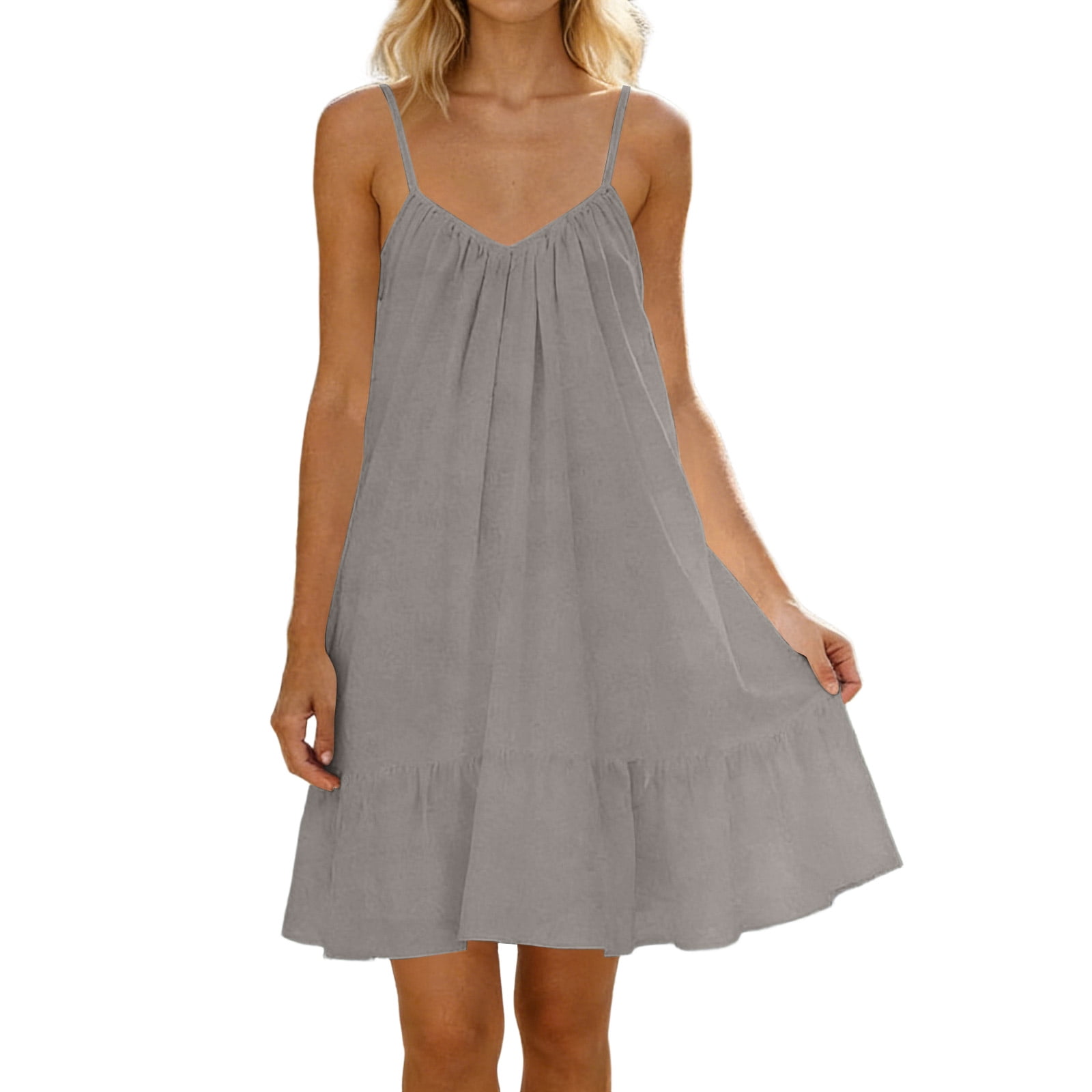 Beach Dresses for Women 2026 Summer Sleeveless Spaghetti Strap Flowy ...