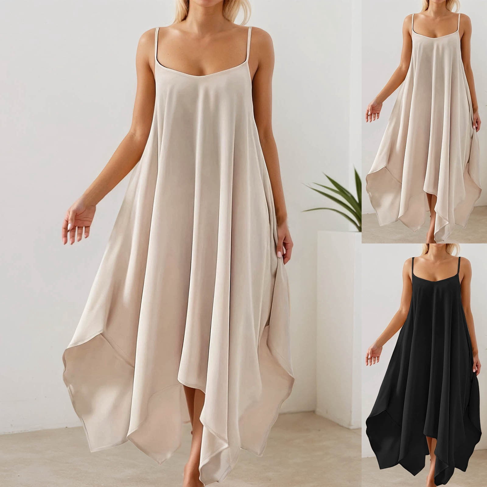 Beach Dresses for Women Sleeveless Sun Dresses Party a Line Flowy Long ...