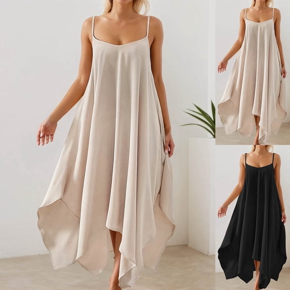 Beach Dresses for Women Sleeveless Sun Dresses Party a Line Flowy Long ...