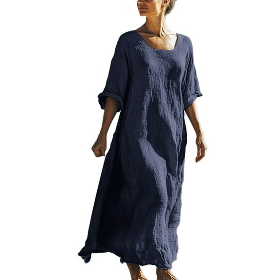 Beach Dresses for Women Summer Dress For Print Sleeveless Round Neck ...