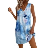 Beach Dresses for Women Trendy 2026 Sleeveless Casual Boho Floral Print ...