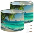Beach Drum Lampshades Set of 2 13"x13"x10" Serene Coastal Landscape ...