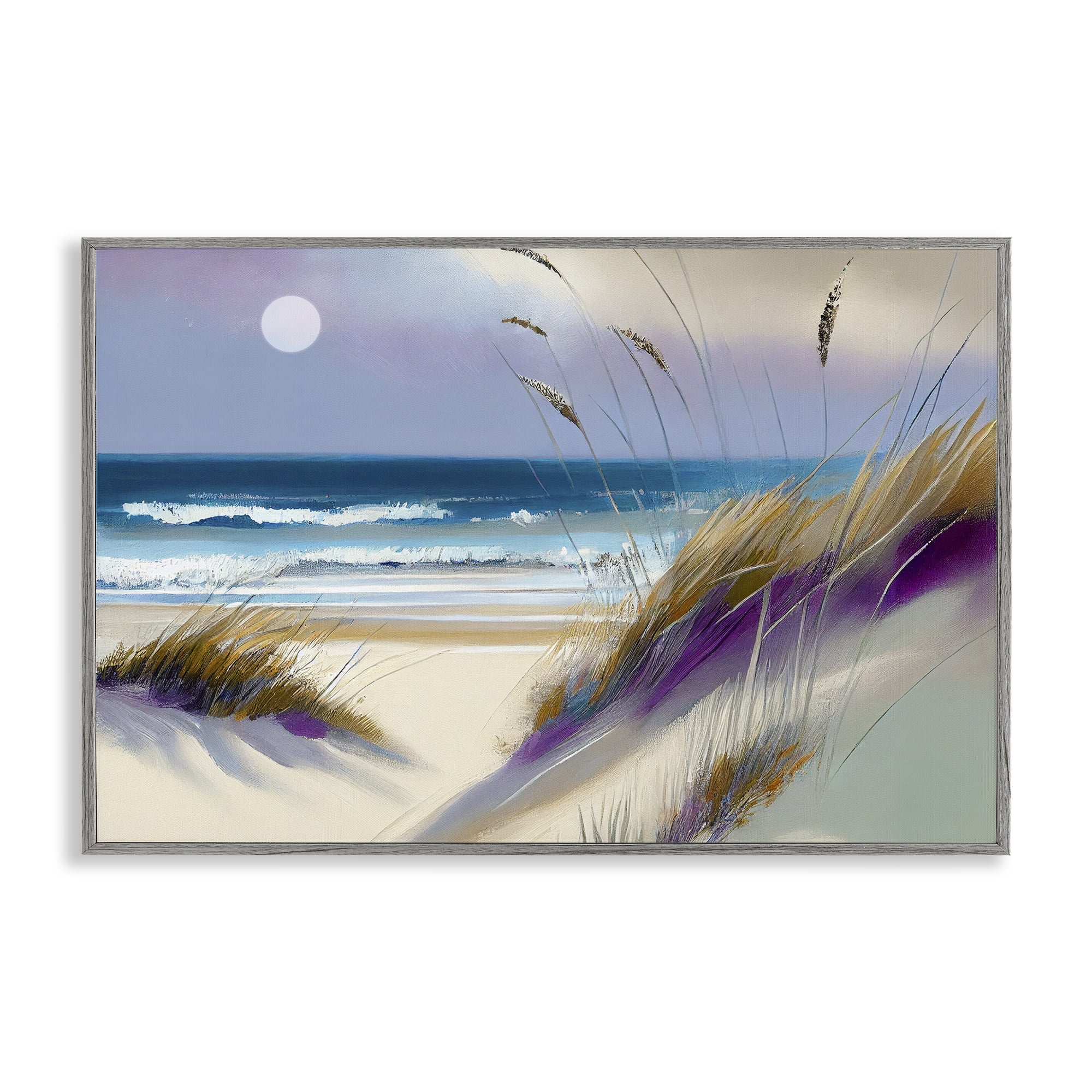 Beach Dunes Serenity Gray Framed Giclee Art, design by Sasha - Walmart.com