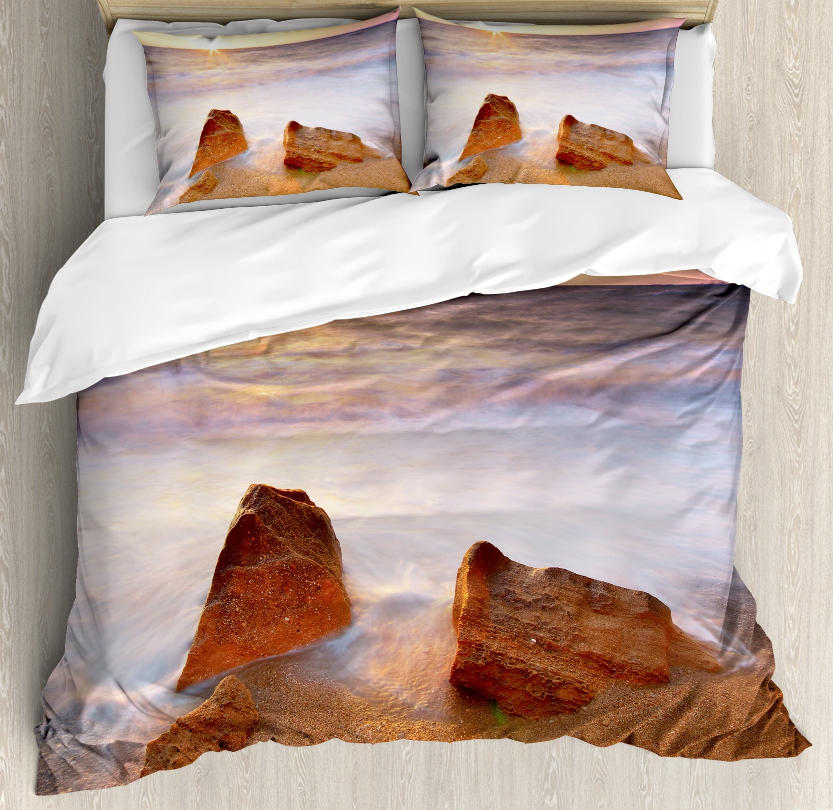 Beach Duvet Cover Set, Fantasy Seascape in Exotic Hawaiian Water Sea ...