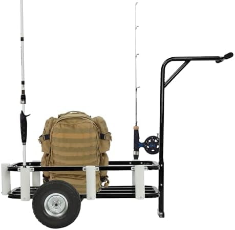 Beach Fishing Cart, 200 LBS Foldable Fishing Cart with Big Wheels ...