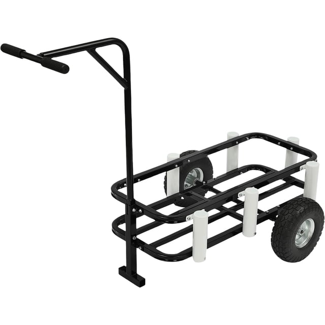 Beach Fishing Cart, Fish and Marine Cart with 2 Big Wheels Rubber ...