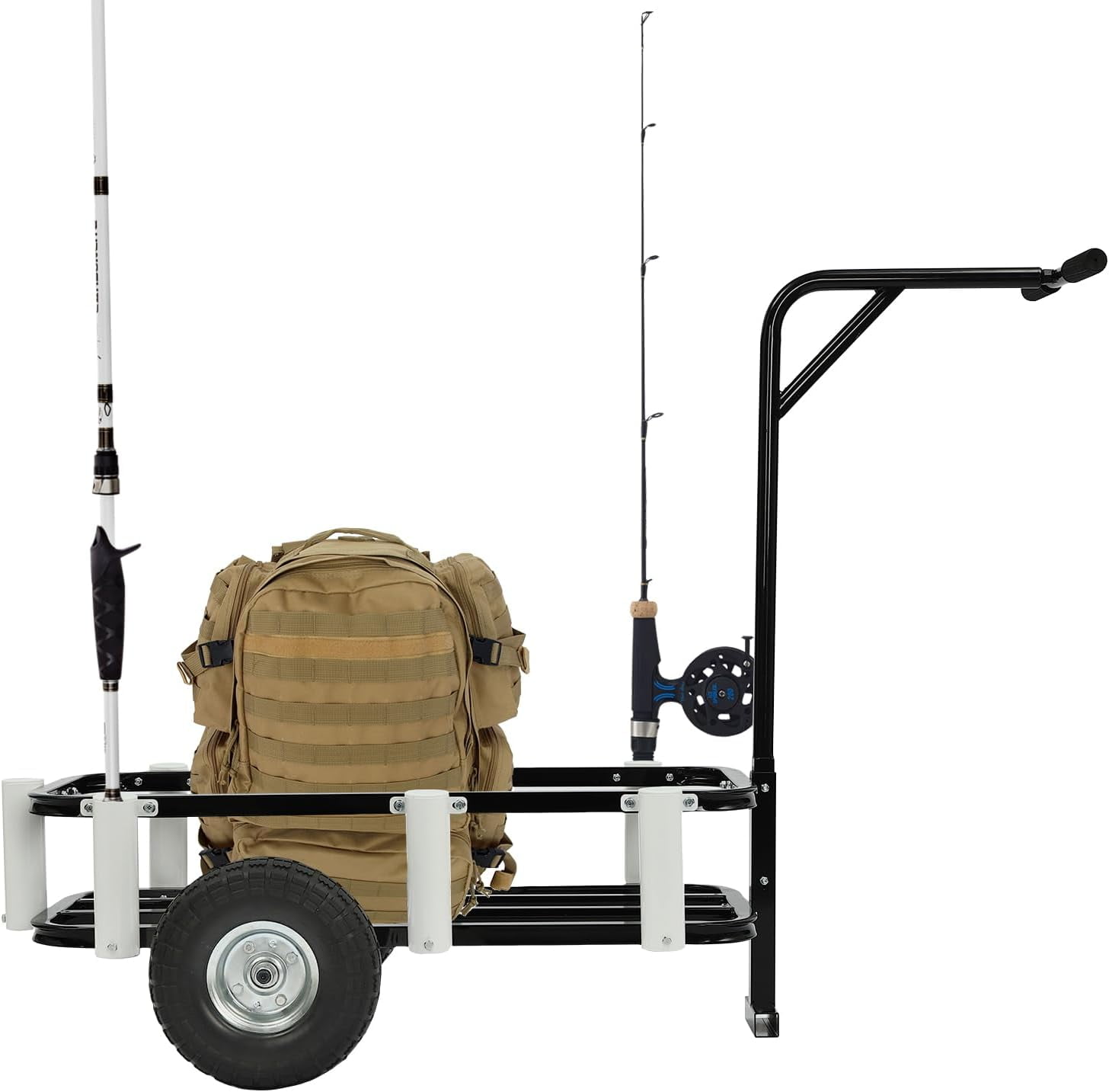 Beach Fishing Cart, Fishing Carts with Rod Holders Big Wheels, Outdoor ...