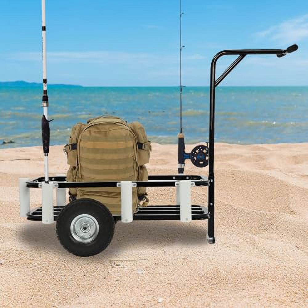 Beach Fishing Cart Heavy Duty Wagon with Big Wheels, Collapsible Wagon ...