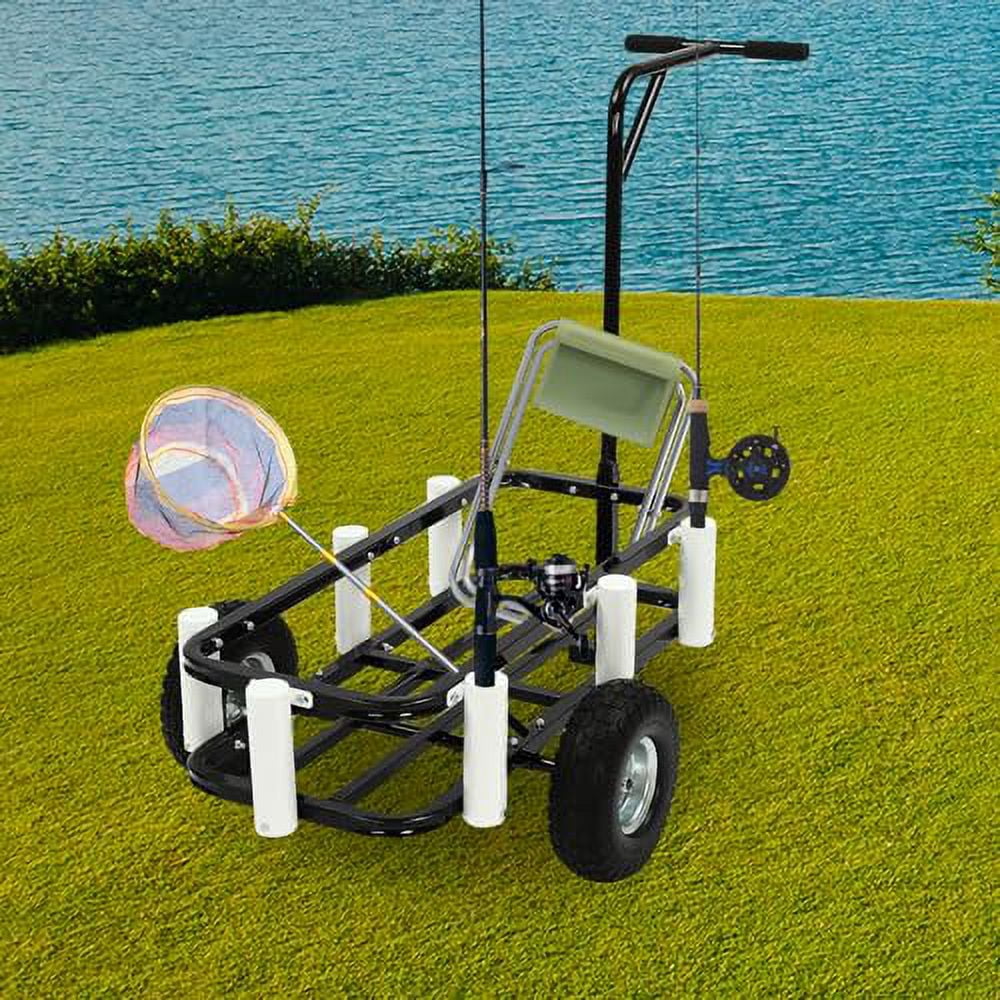 Beach Fishing Cart Large Capacity with Big Wheels for Sand Outdoor All ...