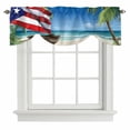 Beach Flag Tie Up Valance Curtains Vintage Ocean Beach Puerto Rico Flag ...