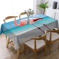 Beach Flamingos Rectangular Tablecloth, Kitchen Accessories - Festive ...