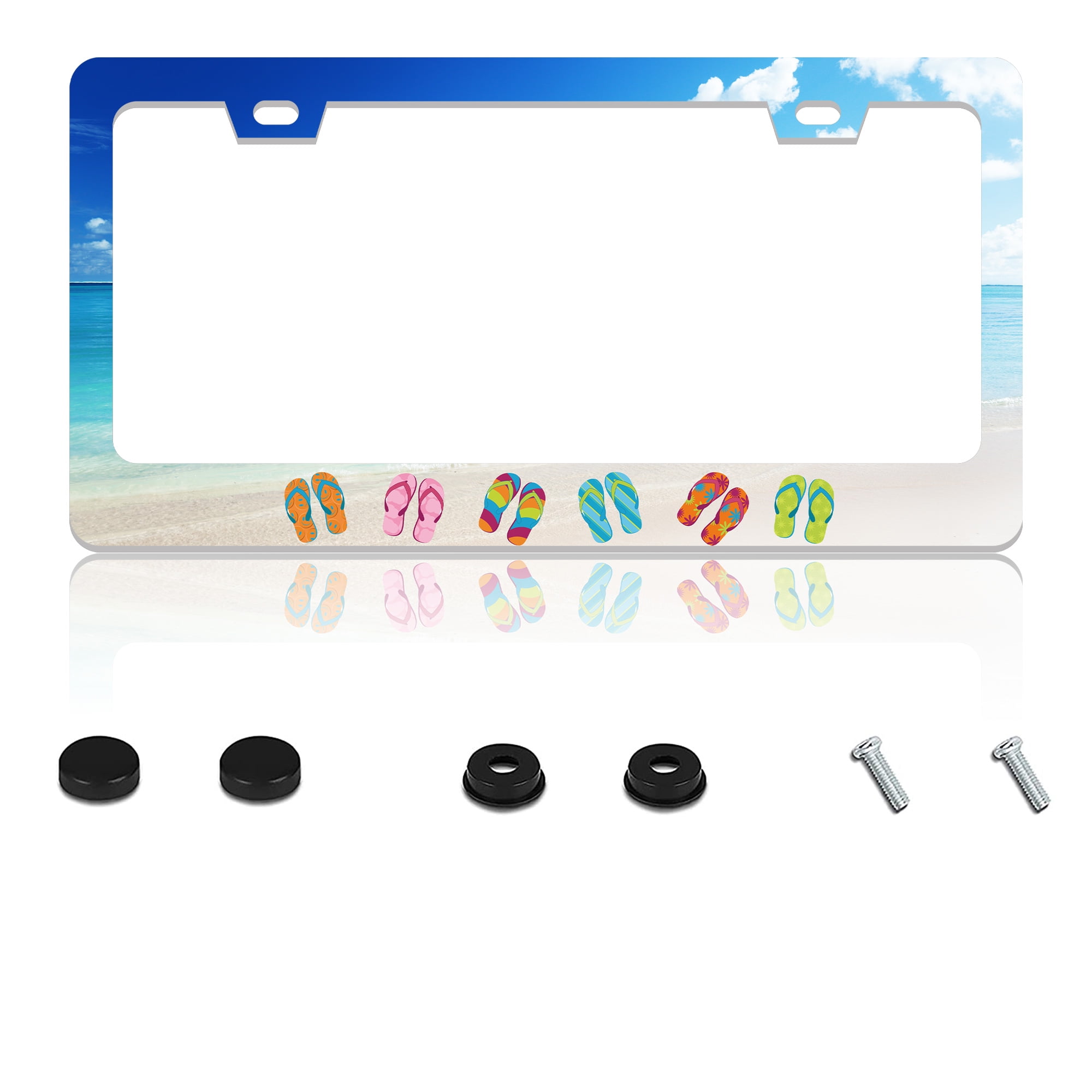 Beach and Flip Flops License Plate Frames Personalized License Plate ...