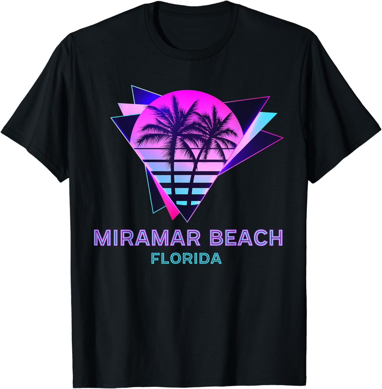 Beach Florida 80s Retro Vaporware Vintage Sunset T-Shirt - Walmart.com