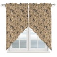 Beach Footprint Swag Curtain Valance for Window 2 Panels Summer Coastal ...