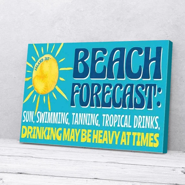 Beach Forecast NO FRAMED POSTER Home Decor, Vintage Art Print, Haging ...