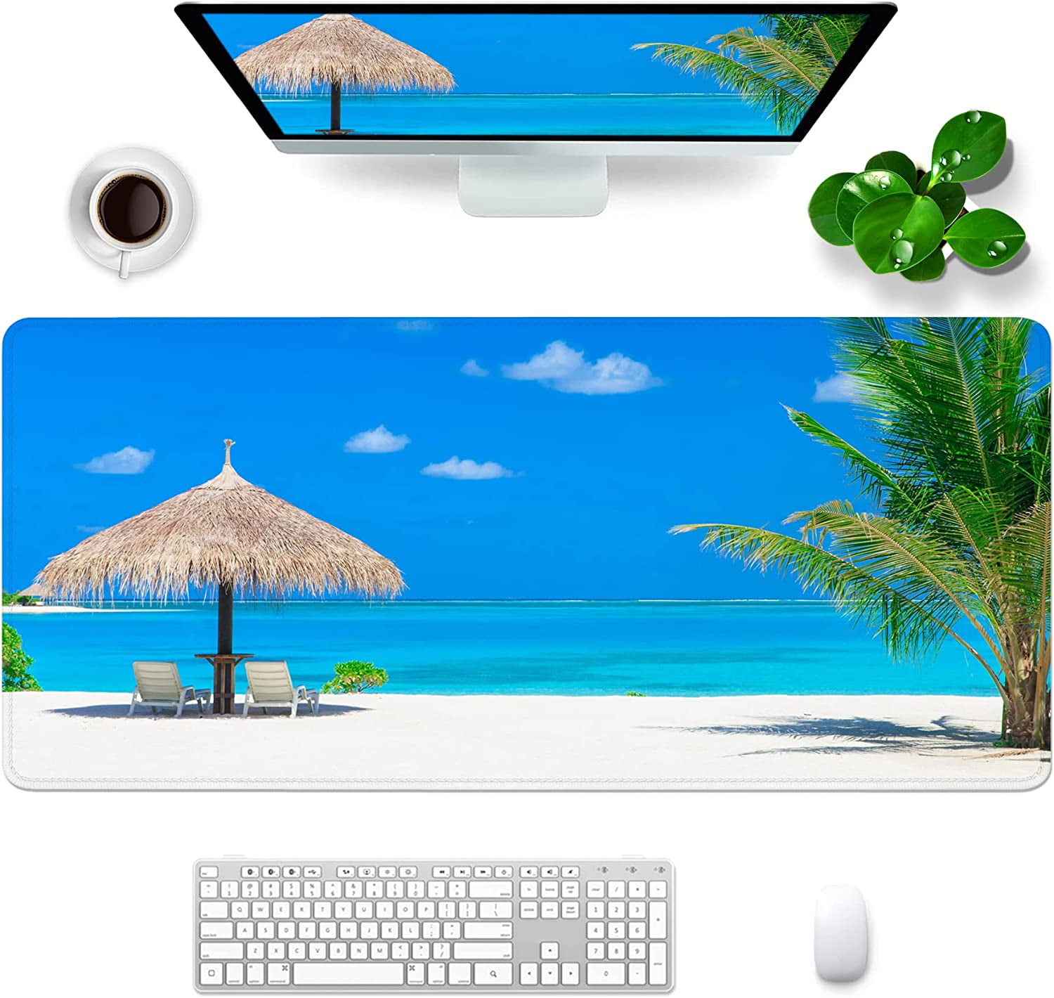 Beach Gaming Mouse Pad XXL Large Mouse Pad 35x15.7x0.12 inch Extra ...
