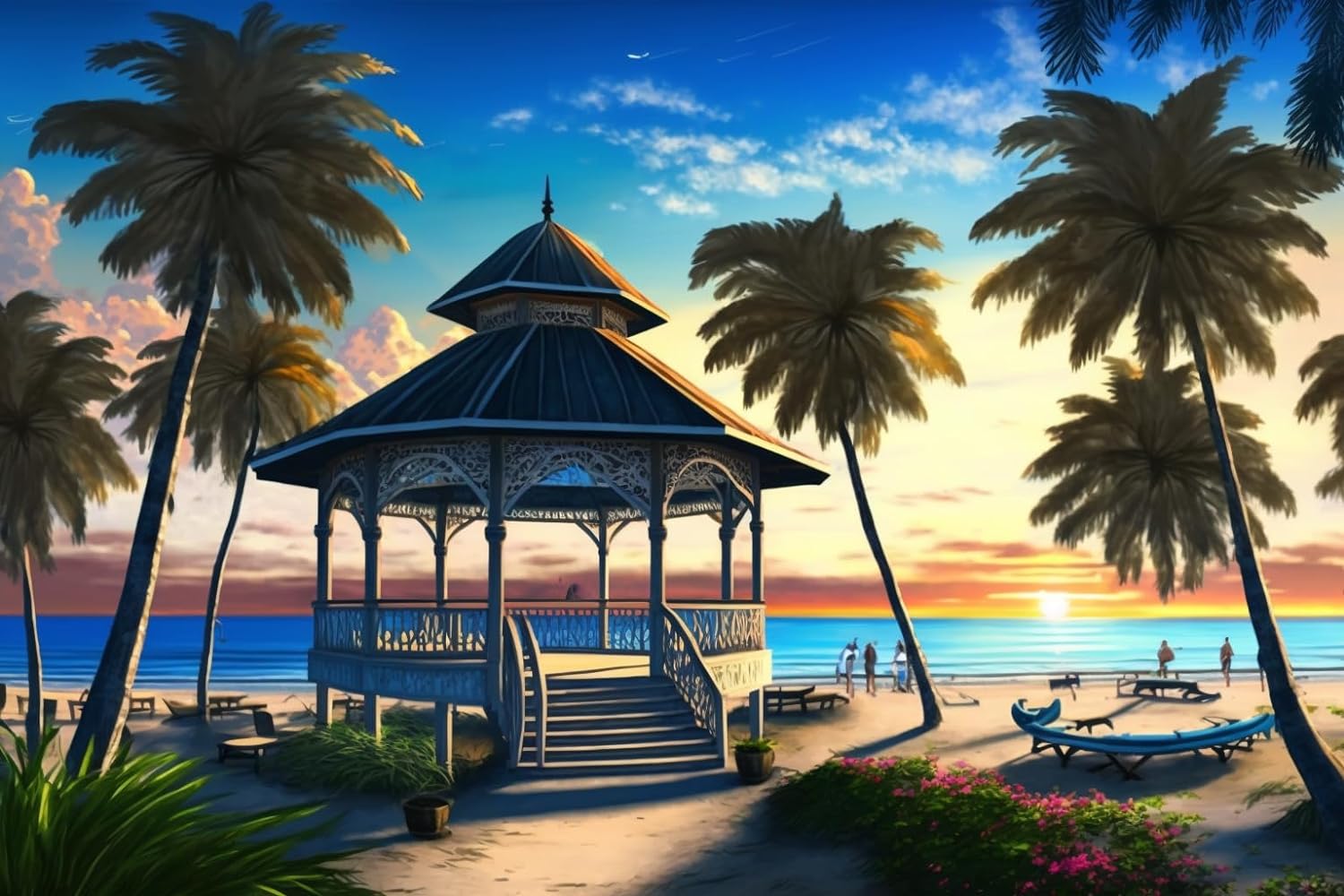 Beach Gazebo on the Sea 1000 Piece Jigsaw Puzzle Suitable for All ...