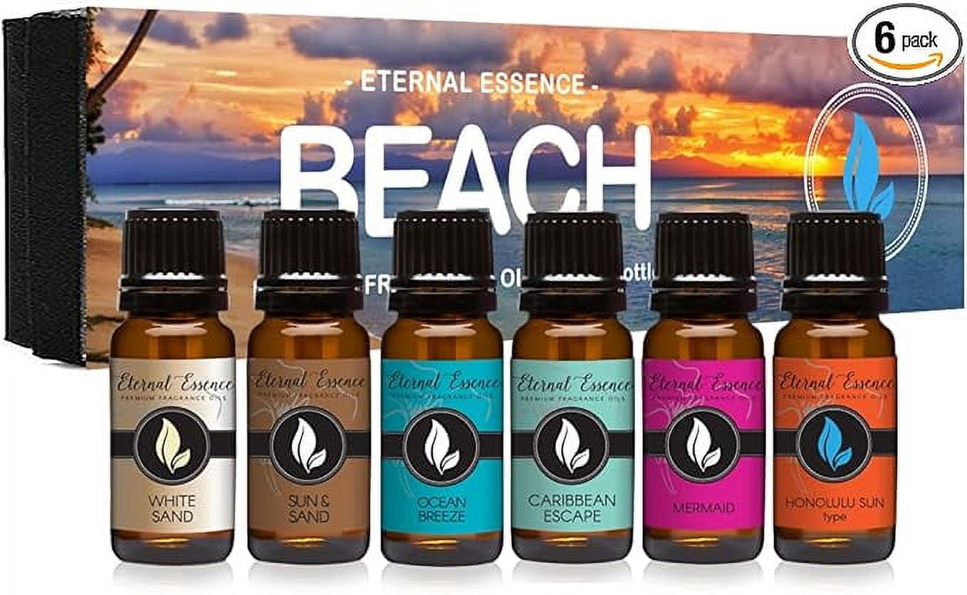 Beach - Gift Set of 6 Premium Fragrance Oils - White Sand, Ocean Breeze ...