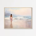 Beach Girl Painting Minimal Vintage Coastal Wall Art Home Decor Office ...