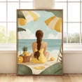 Beach Girl Tropical Summer Illustration Boho Beach Modern Poster ...