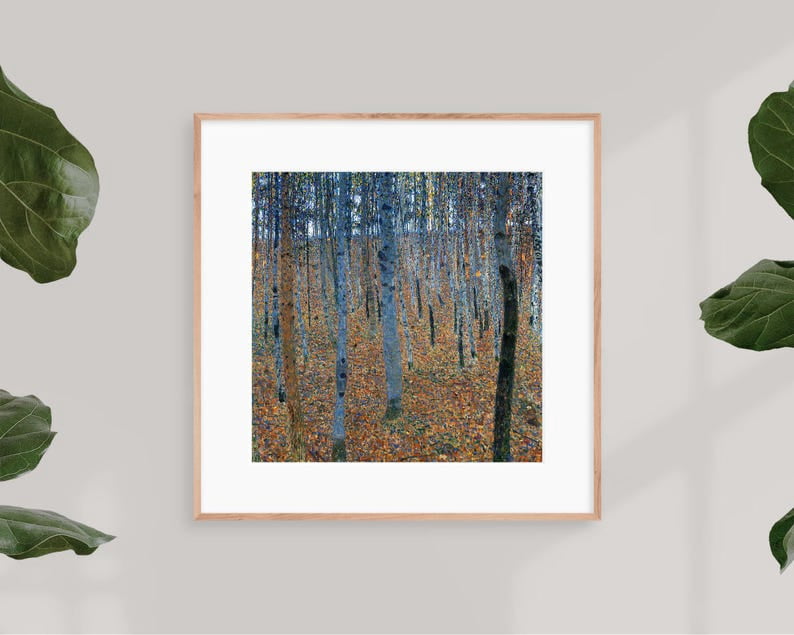 Beach Grove Poster | Gustav Klimt Wall Art | Modern Coastal Fine Art ...