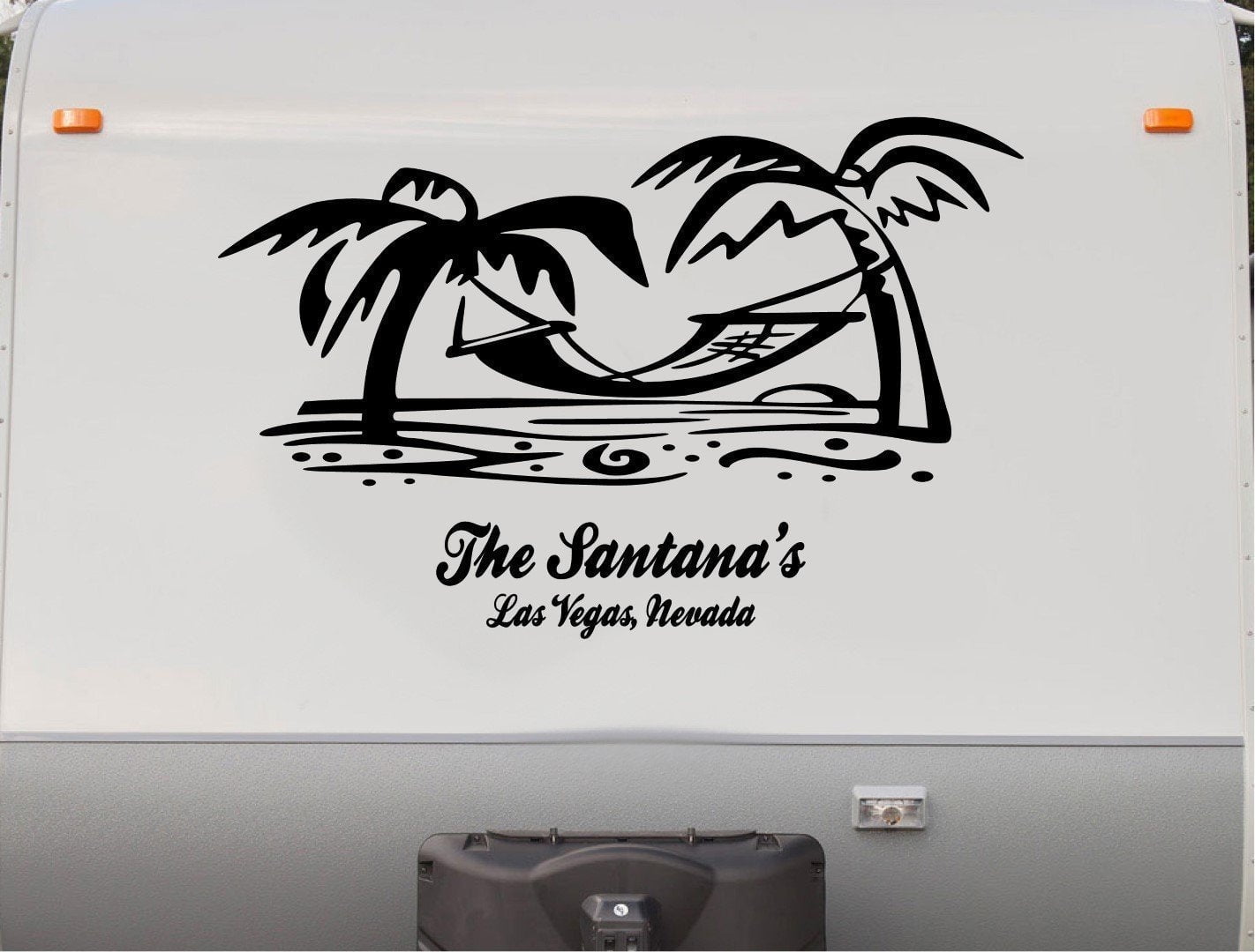 Beach Hammock Palm Tree RV Camper Decal Sticker Scene - Walmart.com