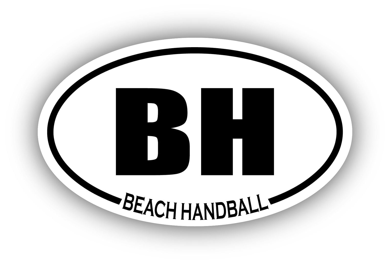 Beach Handball BH Oval Bumper Sticker 3M Vinyl Decal 3 in x 5 in ...