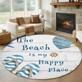 The Beach Is My Happy Place 5FT Round Area Rugs for Living Room Summer ...