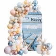 The Beach Is My Happy Place Arch Backdrop Cover 7.2 FT Shell Starfish ...