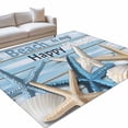 The Beach Is My Happy Place Area Rugs 4x6ft Shell Starfish Floor Rug ...