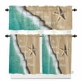The Beach Is My Happy Place Kitchen Curtains Valance and Tier Set Blue ...