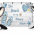 The Beach Is My Happy Place Photography Backdrop 10x8FT, Summer Ocean ...