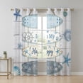 The Beach Is My Happy Place Sheer Curtains 90 Inch Long 2 Panels ...