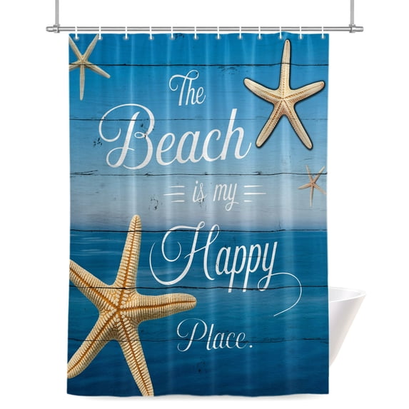 The Beach Is My Happy Place Shower Curtains for Bathroom, Summer ...