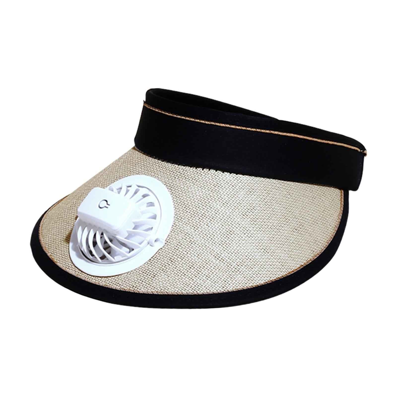 Beach Hat Sunshade Cap with Fan Large Brim Stylish for Casual Everyday ...