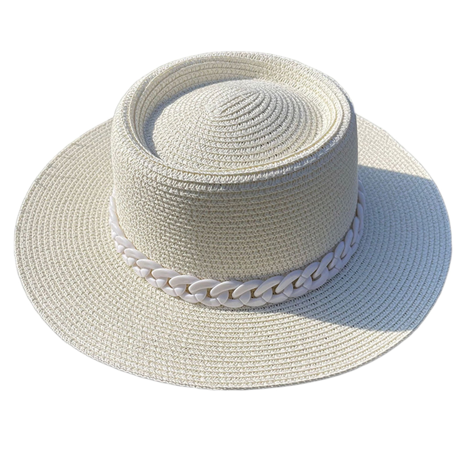 Beach Hat Wide Brim Macaron Color Sun Hat Straw Cap All-match for ...