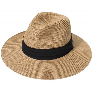 Yorcoten Summer Straw Beach Fedora Hat for Women Men Sun Panama Short ...