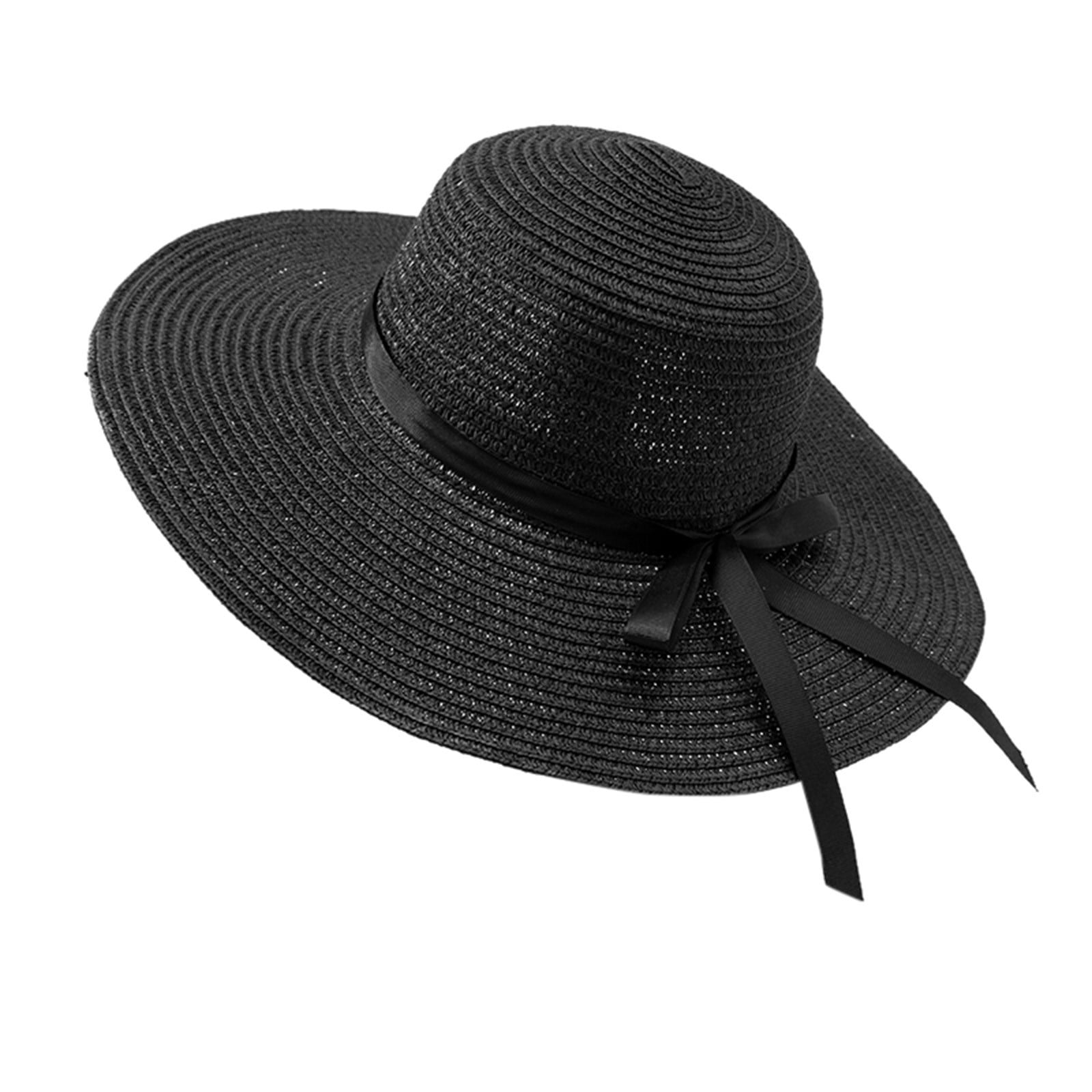 Beach Hat for Women Wide Brim Sun Straw Hats for Women Casual Holiday ...