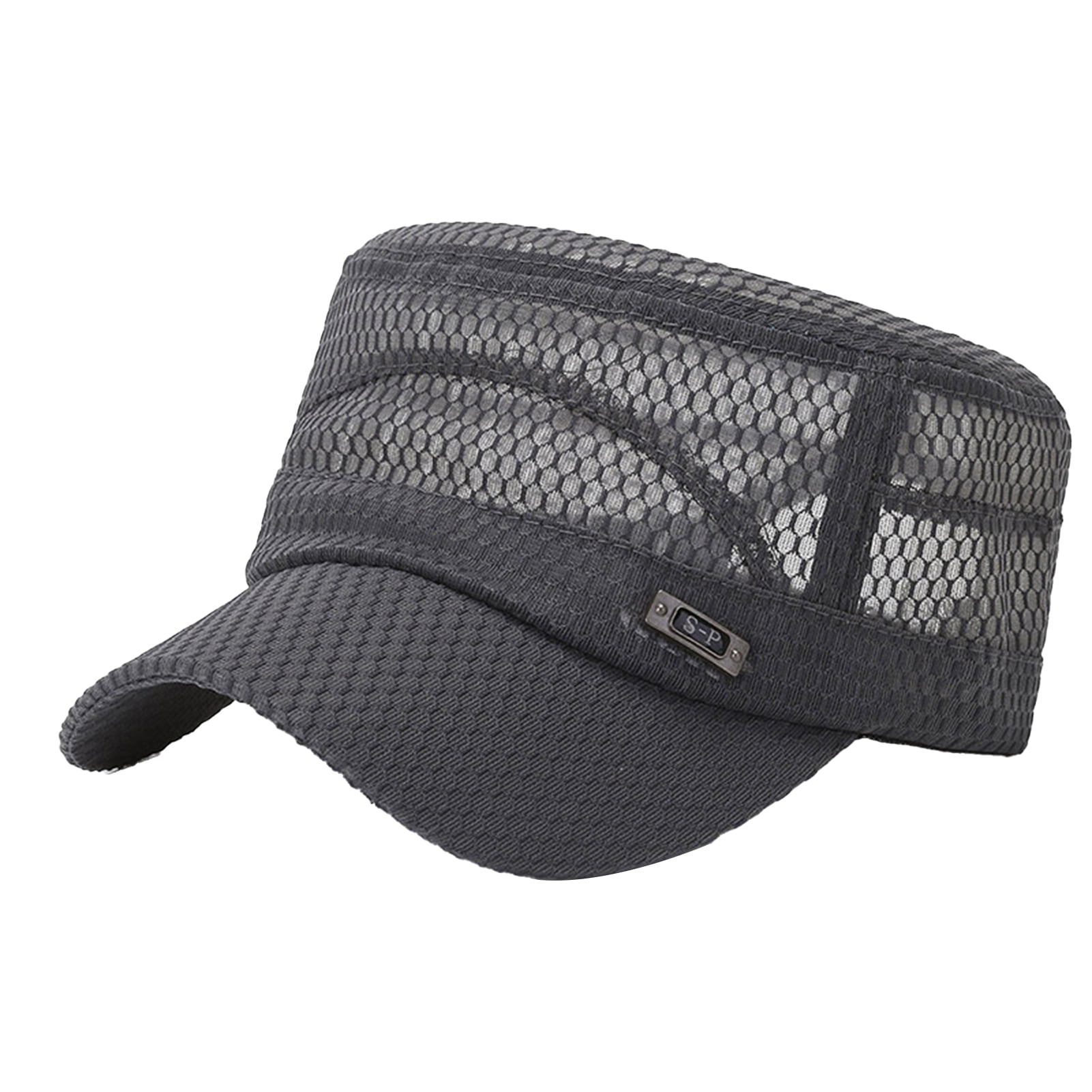 Beach Hat with Flat Top and Large Brim - Full Mesh Casual - Adjustable ...