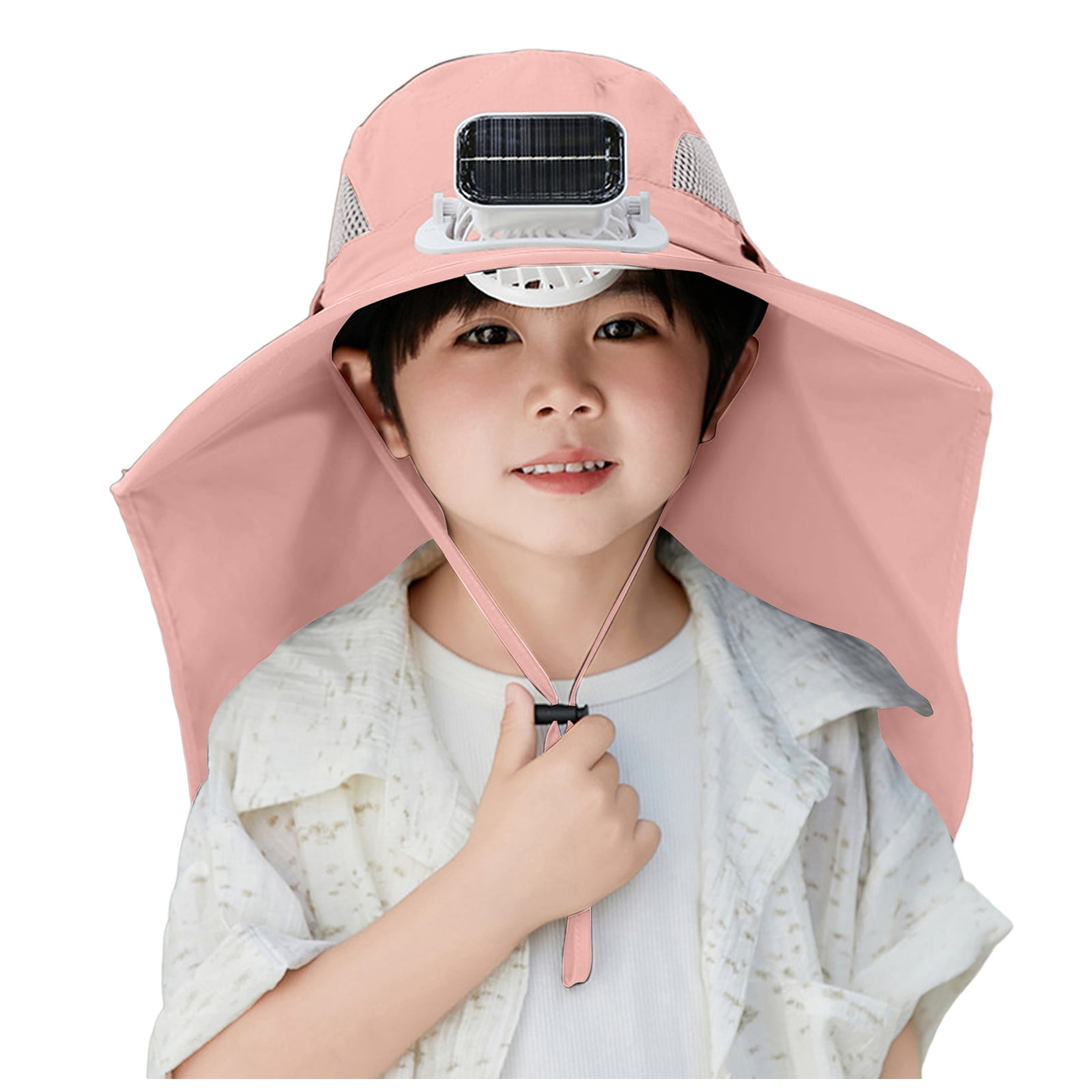 Beach Hats for Kids Kids Wide Brim Solar Fan Hat,Outdoor Solar Fan Hat for Kid UPF 50+,Hat with ...