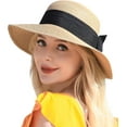 Beach Hats for Women, Wide Brim Sun Straw Hat for Women UPF 50+ UV Sun Protection Sun Hat ...