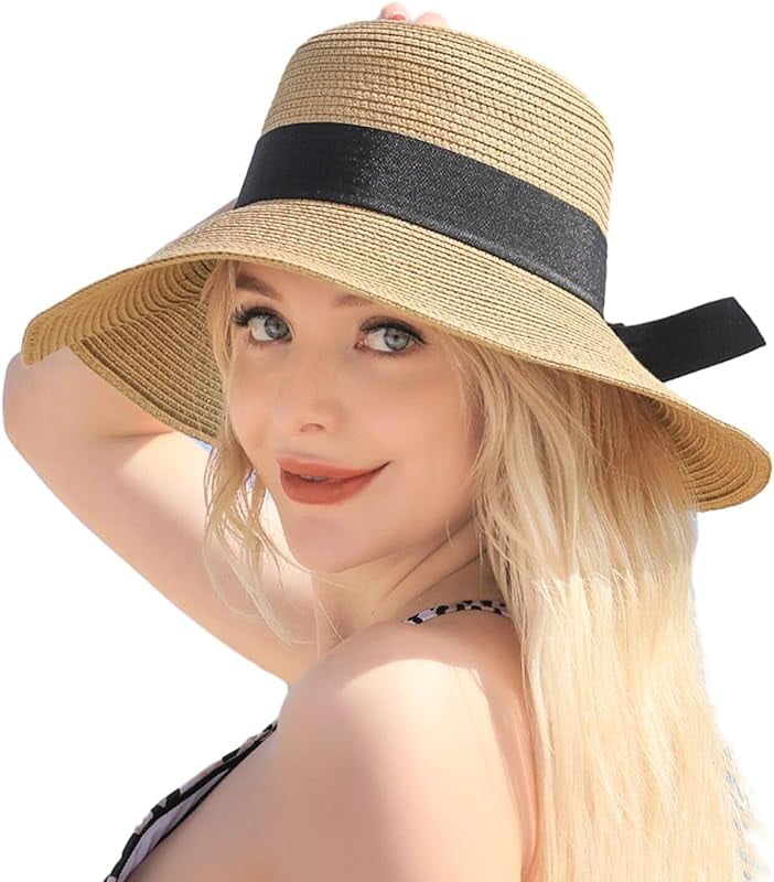 Beach Hats For Women Wide Brim Sun Straw Hat For Women Upf 50 Uv Sun