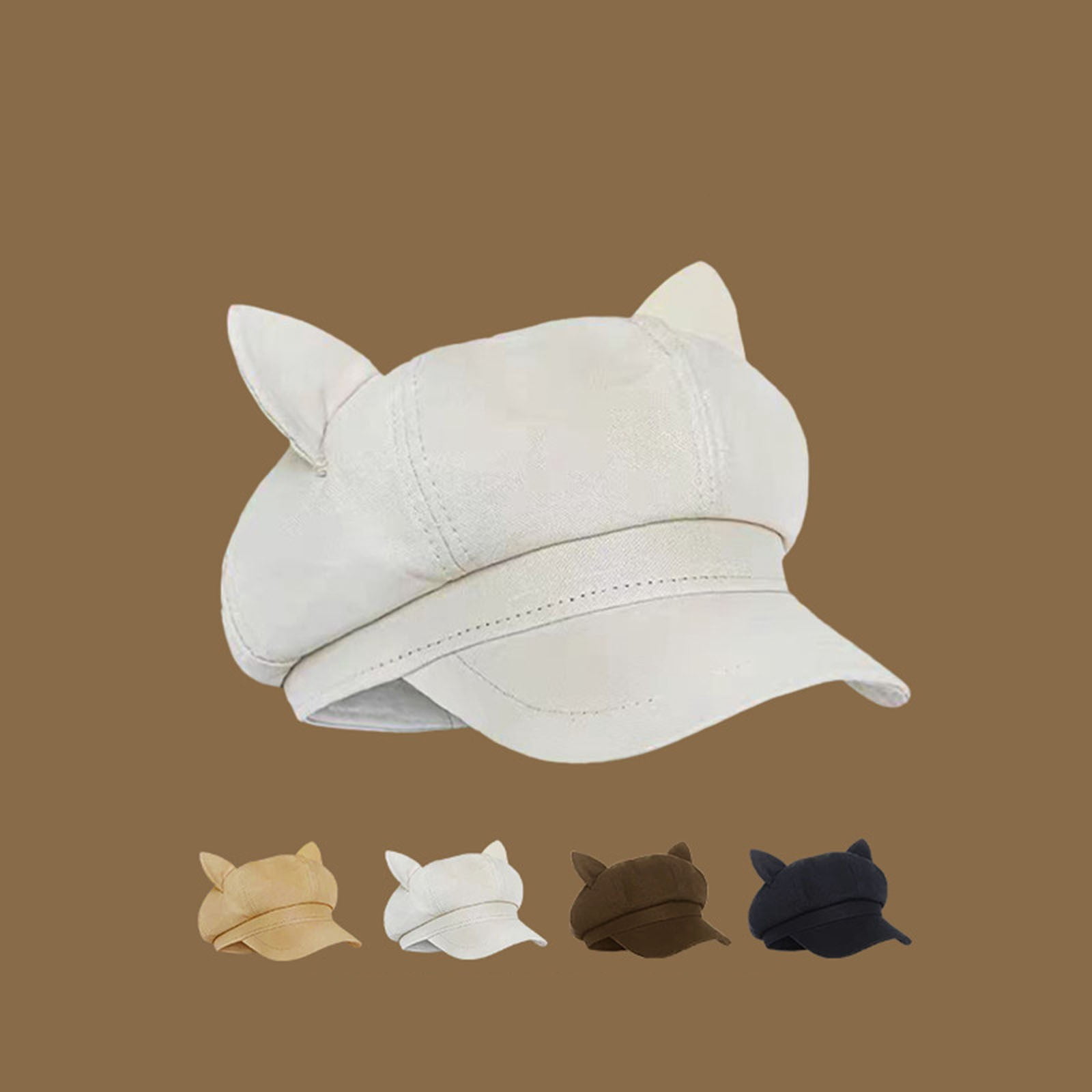Beach Hats for Women Women Warm Knit Cat Ear Slouchy Beret Lined Winter ...
