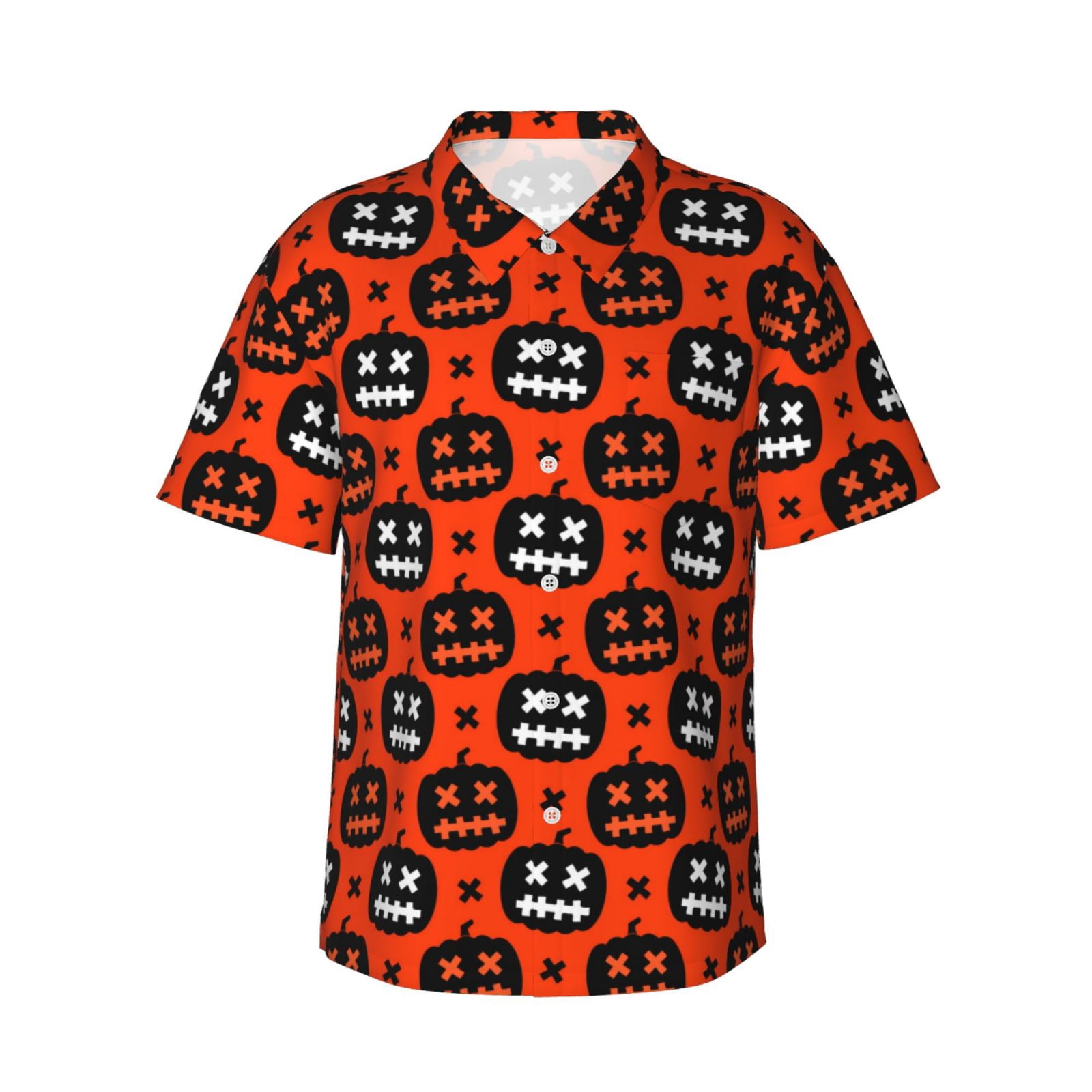 Beach Hawaiian Shirt for Men with Pocket cute pumpkins halloween fun ...