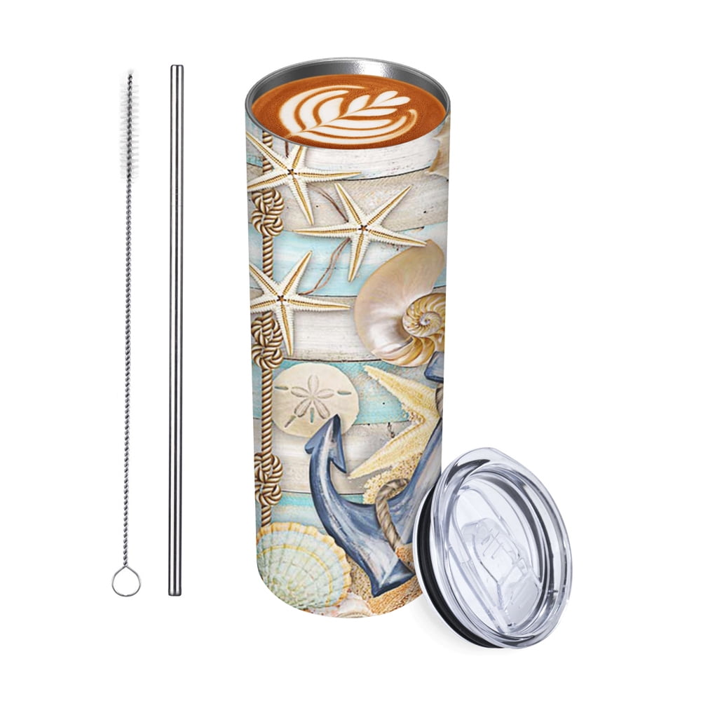 Beach Hello Summer Vacation 20oz Coffee Mug Cup,Stainless Steel Thermos ...