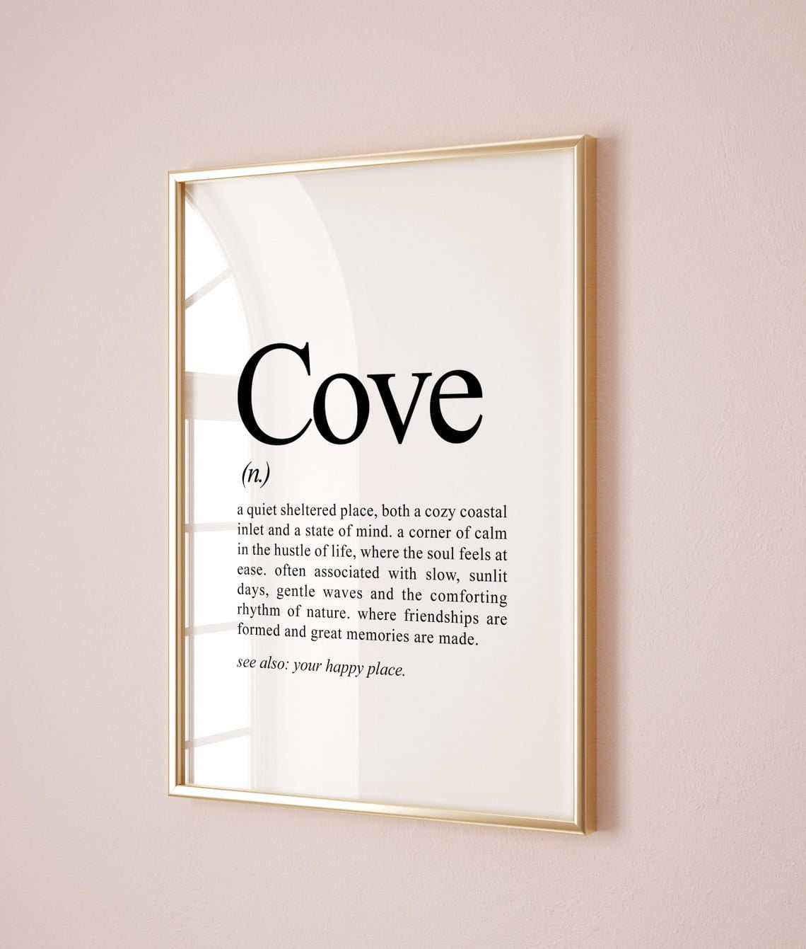 Beach Home Signs Cove Definition Poster House Coastal Art Quotes Ocean ...