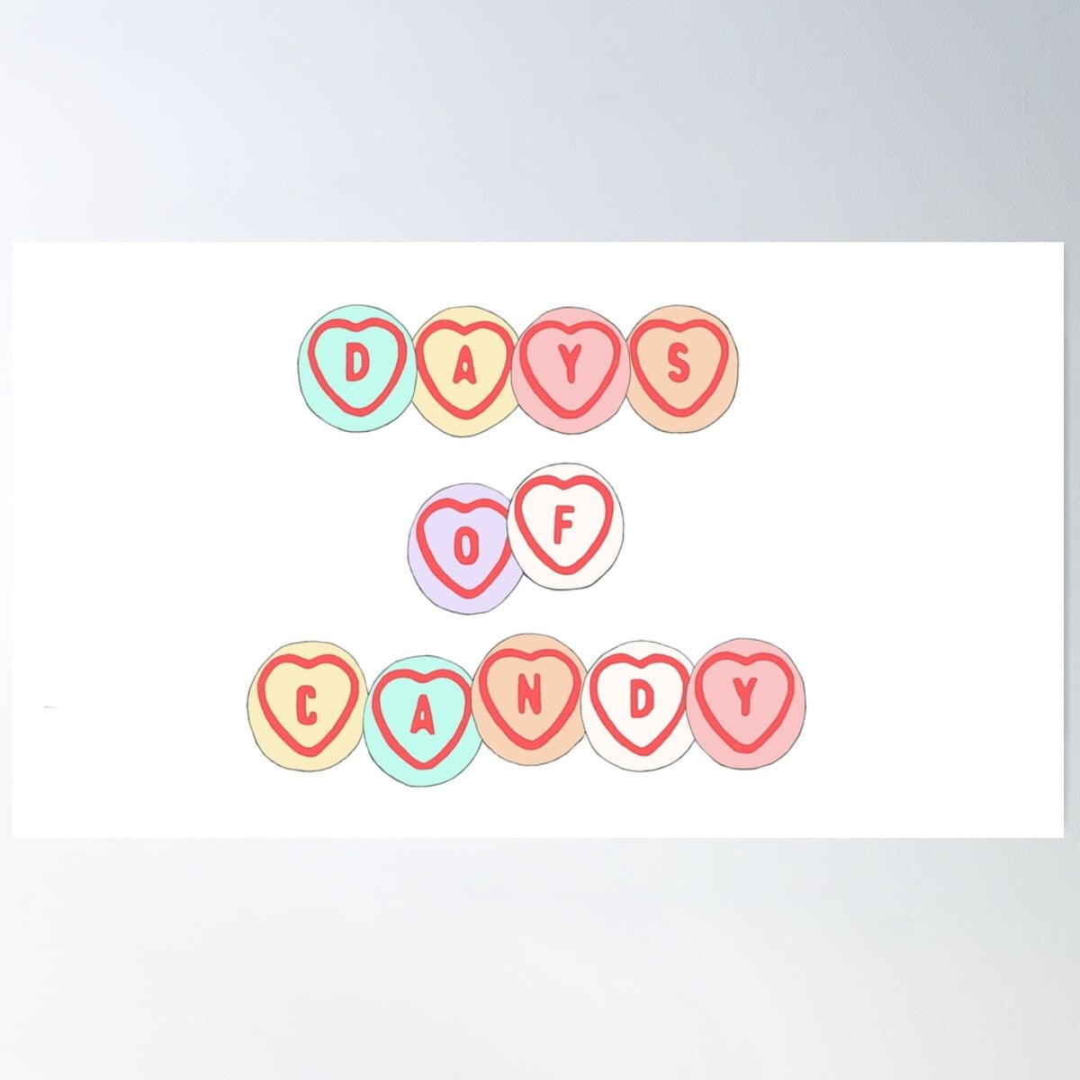 Beach House - Days Of Candy (Lovehearts Sweets) Poster Wall Art, Modern ...